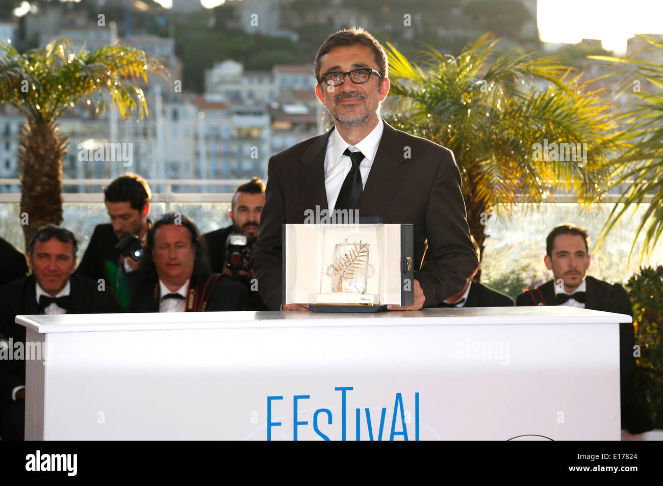 Director Nuri Bilge Ceylan poses with the Palme d'Or for his film ...