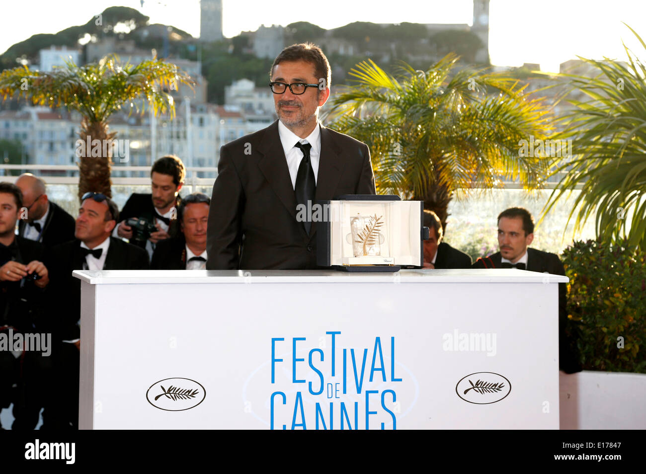 Director Nuri Bilge Ceylan poses with the Palme d'Or for his film ...
