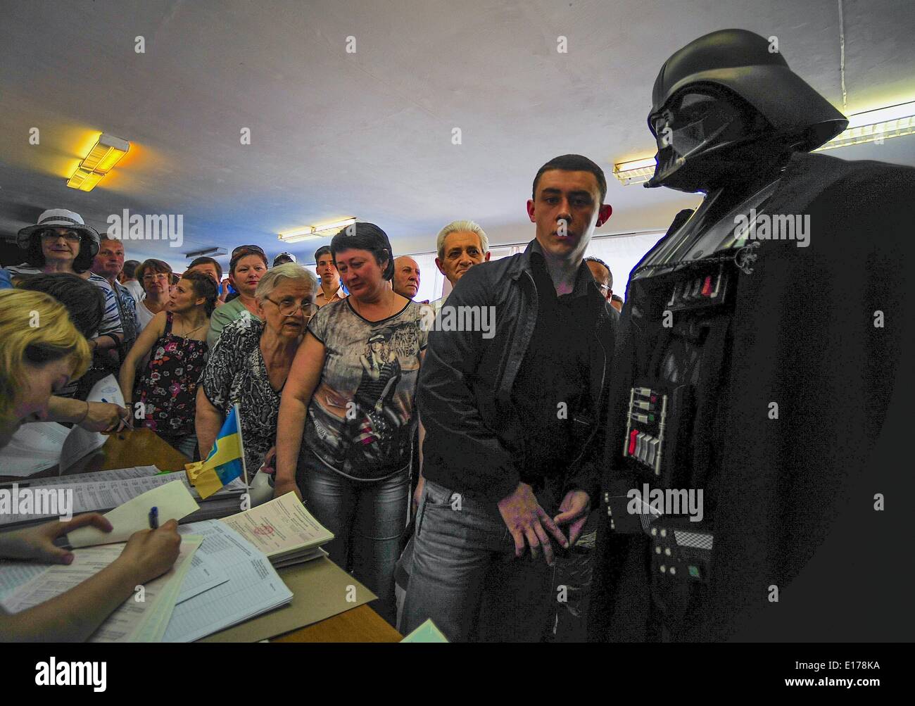 Kiev, Ukraine. 25th May, 2014. Darth Vader candidate of the Internet ...