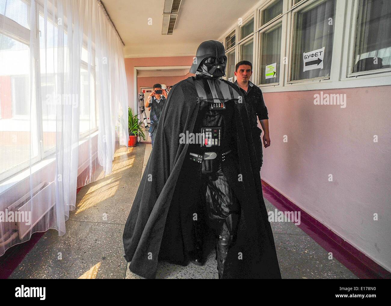 Kiev, Ukraine. 25th May, 2014. Darth Vader candidate of the Internet ...