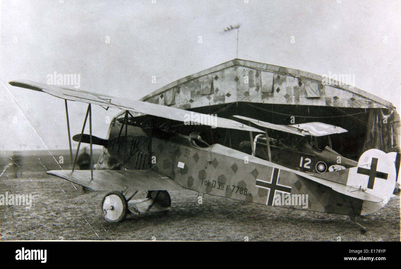 The Fokker D.VII was a German biplane used during World War I. It was ...