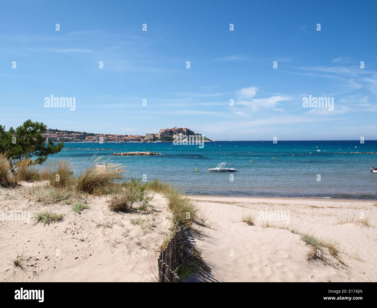 View of Calvi bay across the beach Stock Photo - Alamy