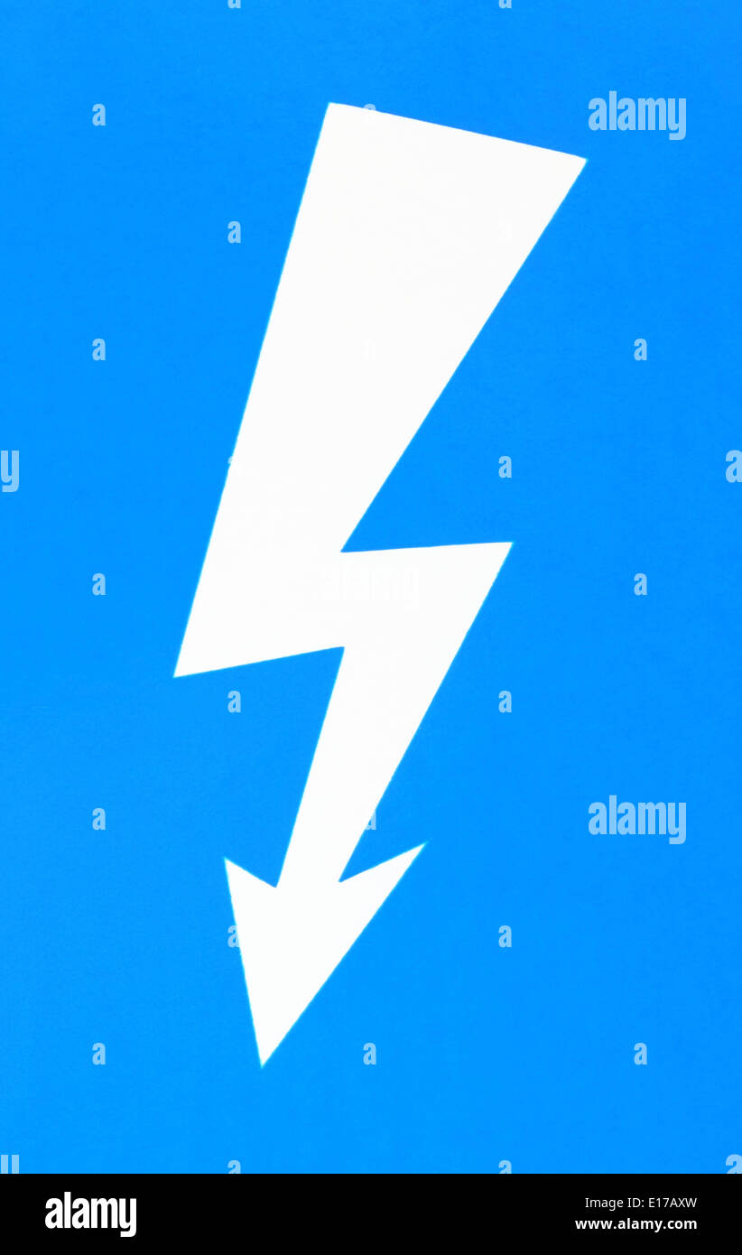 High voltage hazard, high voltage danger sign, electrical symbol, white ...