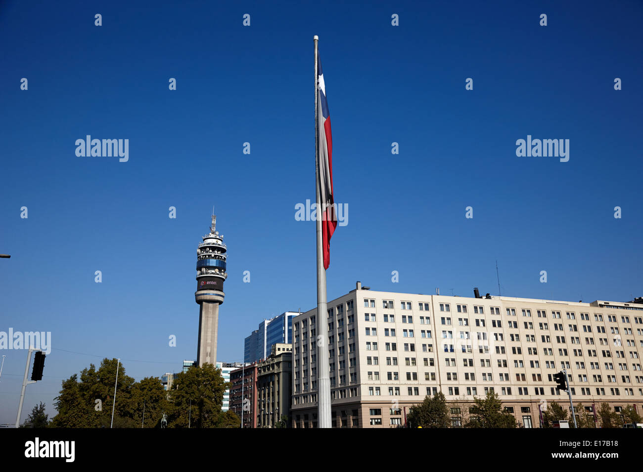 large bicentenary flag in citizens square Santiago Chile Stock Photo ...