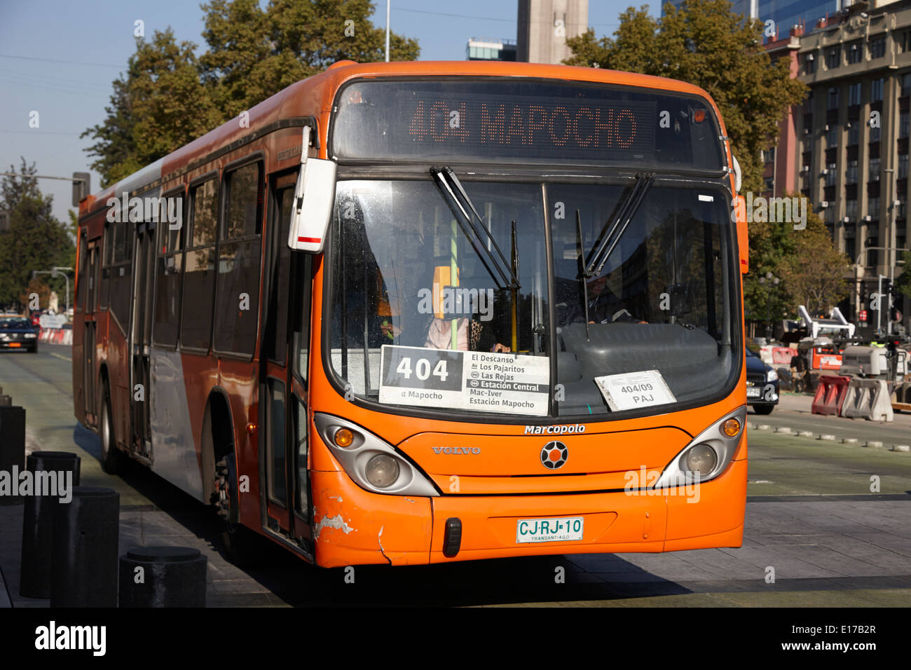 city bus route in the centre of Santiago Chile Stock Photo - Alamy