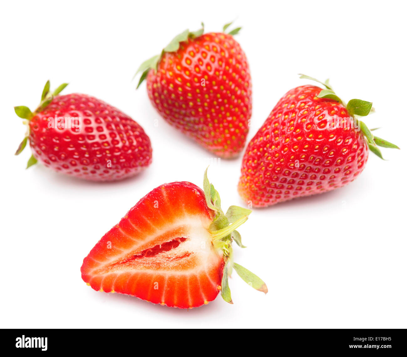 Strawberries cut out isolated on white background Stock Photo - Alamy