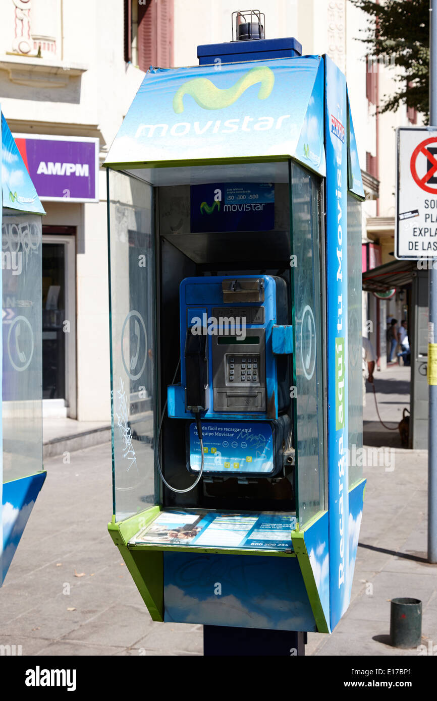 movistar public telephone call box downtown Santiago Chile Stock Photo ...