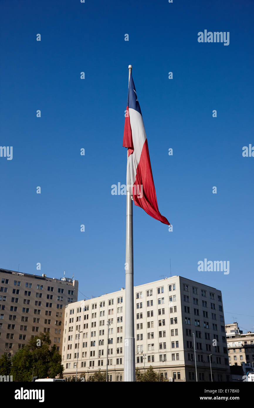 large bicentenary flag in citizens square Santiago Chile Stock Photo ...
