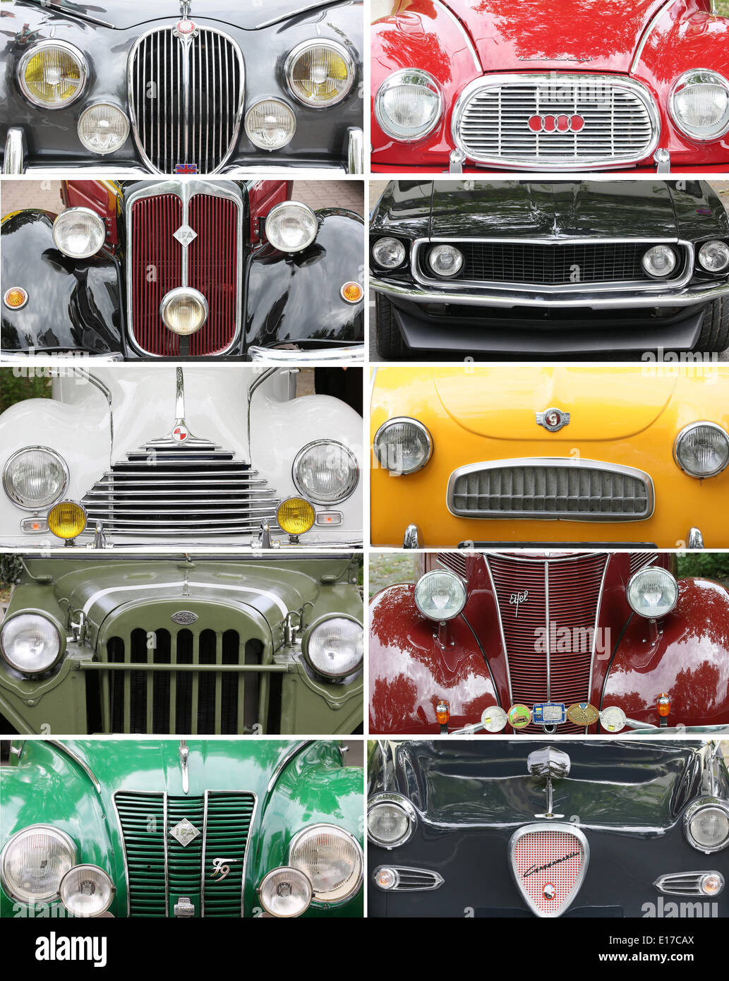 Berlin, Germany. 24th May, 2014. COMBO - Classic cars on display during ...