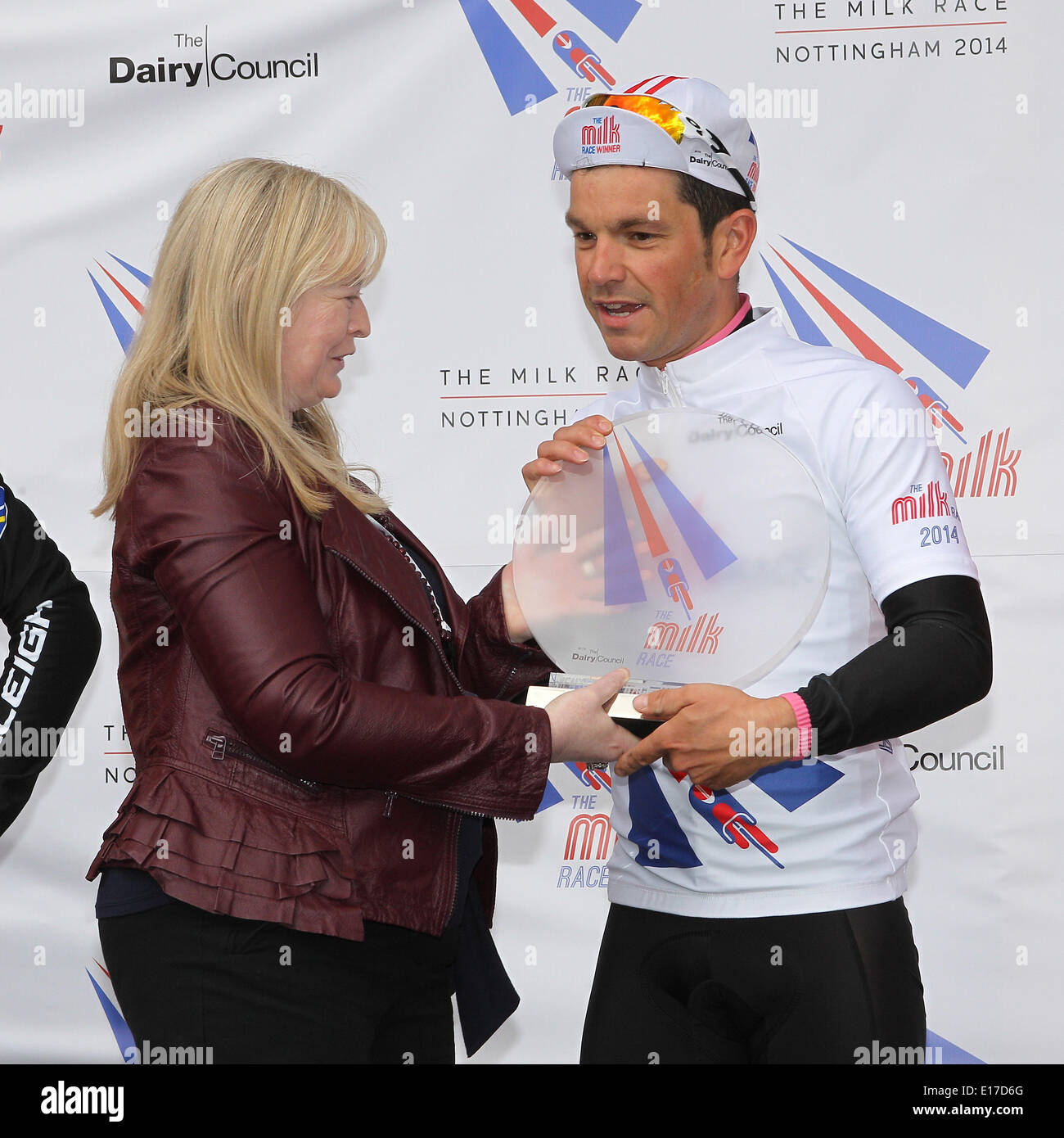Nottingham, UK. 25th May, 2014. Mens Elite Race winner Graham Briggs ...