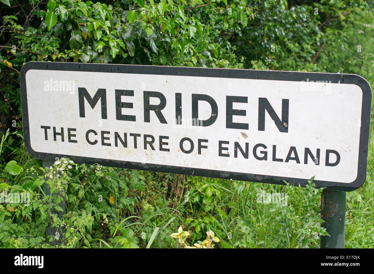 Meriden road sign The Centre of England, West Midlands, England, UK ...