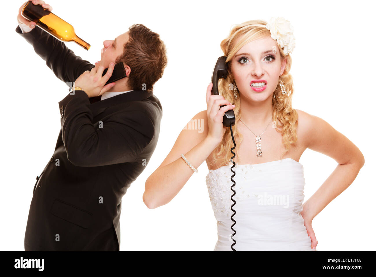 Angry bride and groom Cut Out Stock Images & Pictures - Alamy
