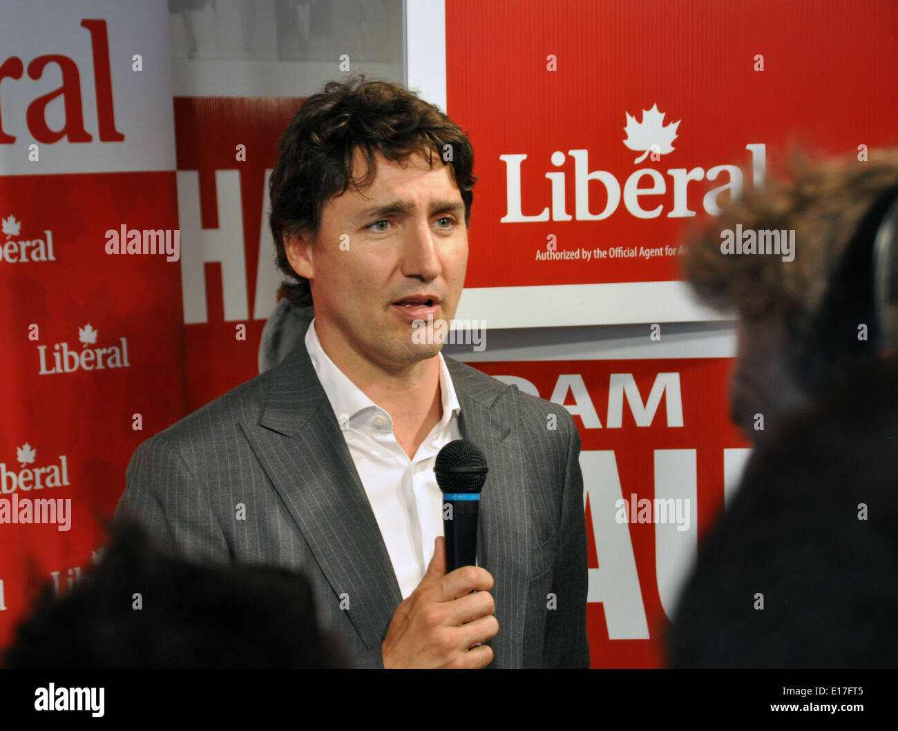 Justin Trudeau at a political rally Stock Photo - Alamy