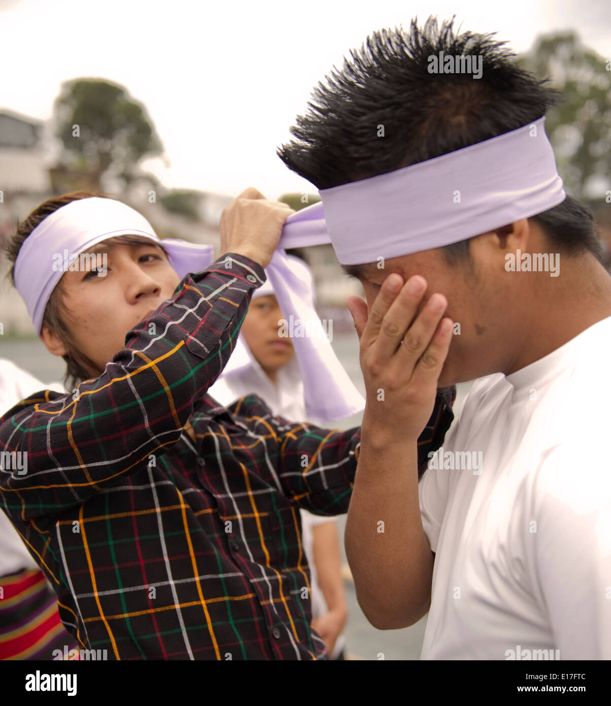 Portrait of Mizo tribe people at the Chapchar Kut festival wearing ...
