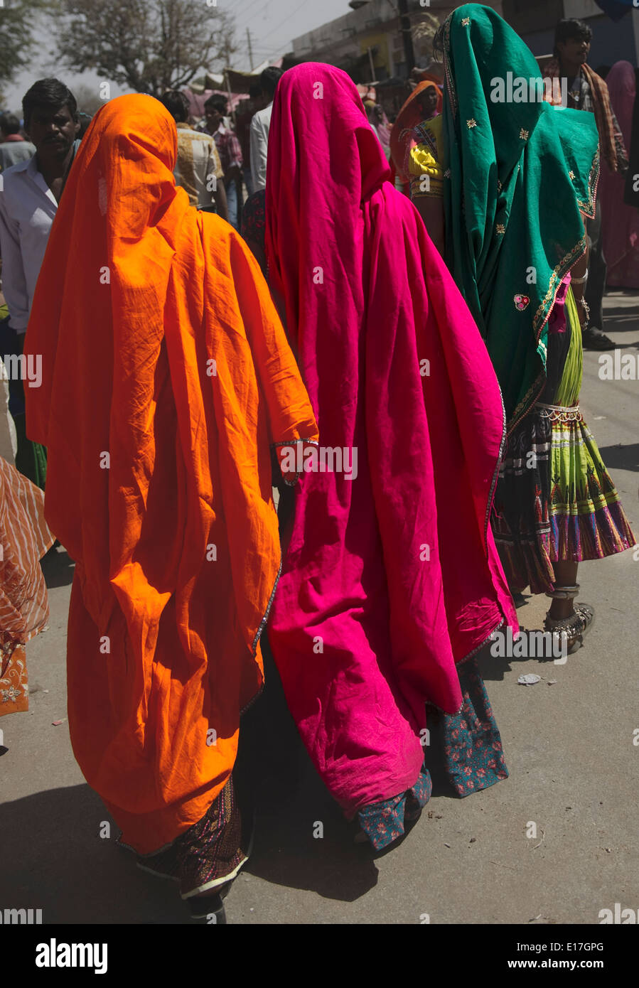 Portrait of rural village women at the matrimonial fair of the Garasia ...