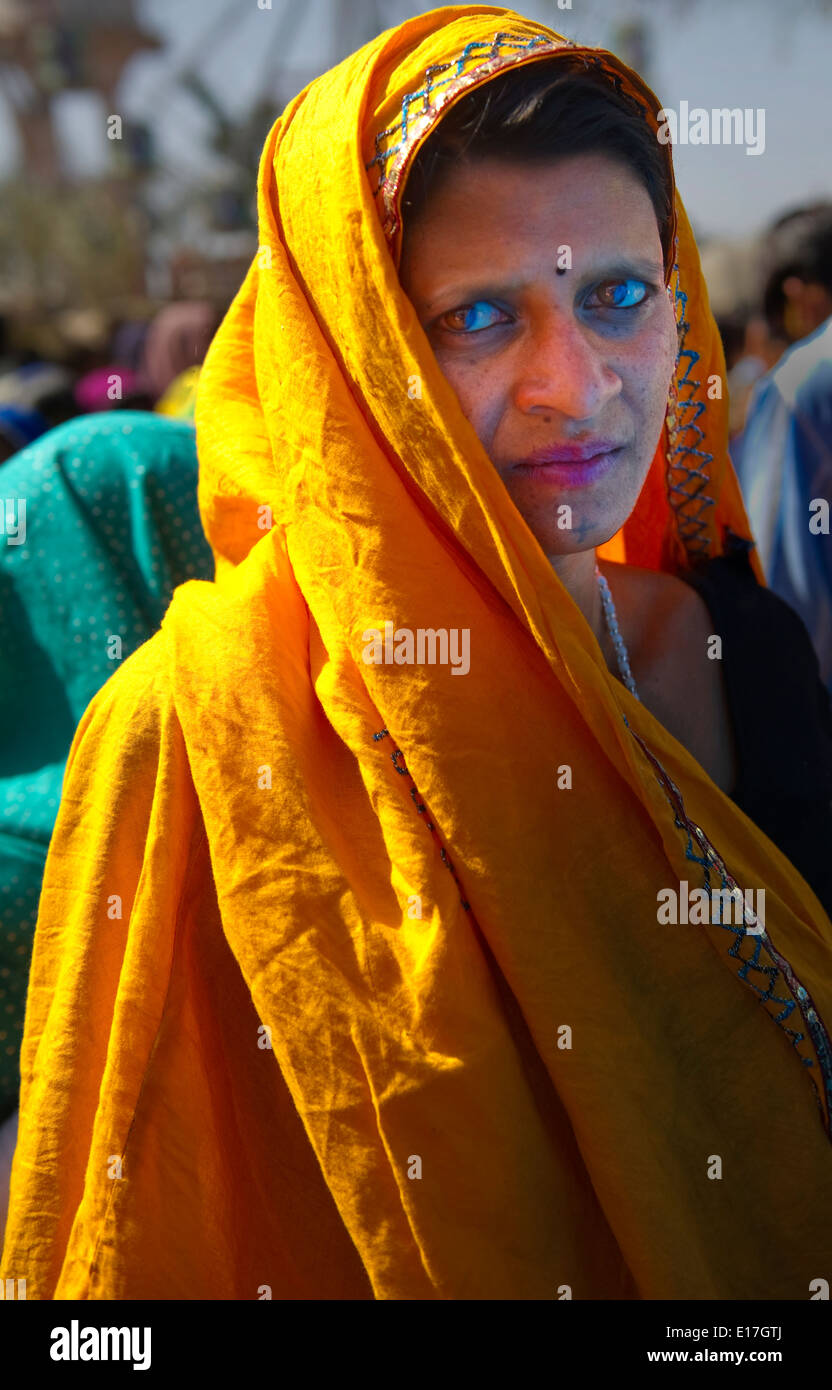 Portrait of rural village women at the matrimonial fair of the Garasia ...