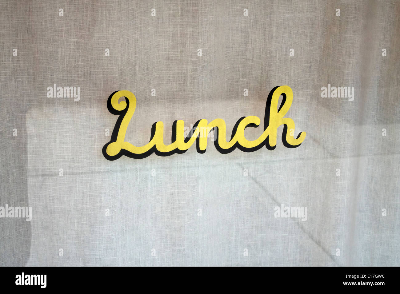 Lunch sign in restaurant window in New York City Stock Photo - Alamy