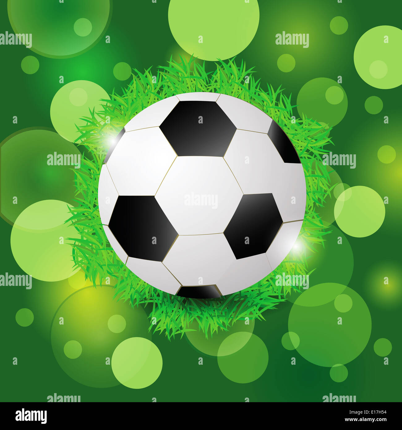colorful illustration with sport ball on a green background for your ...