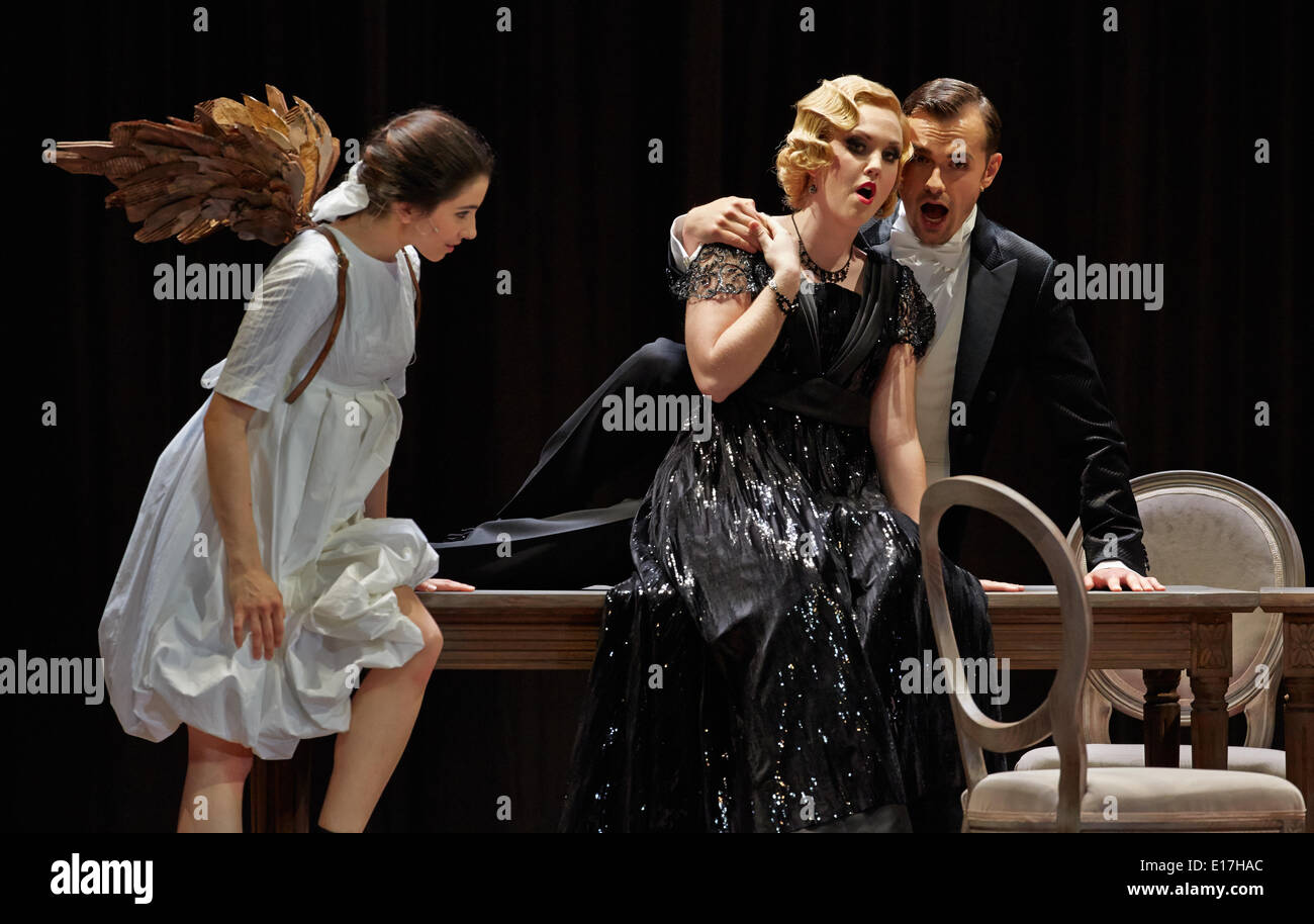 Hamburg, Germaqny. 21st May, 2014. Opera singers Sara-Maria Saalmann ...