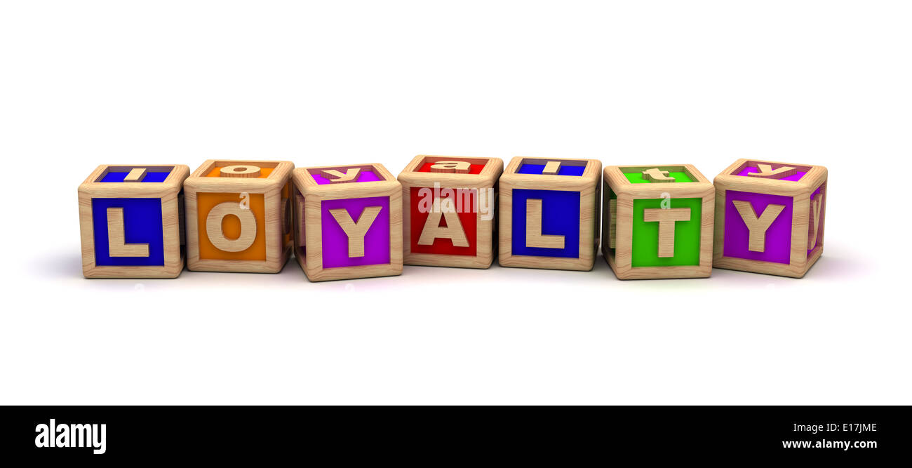 Loyalty With Play Cubes Stock Photo - Alamy