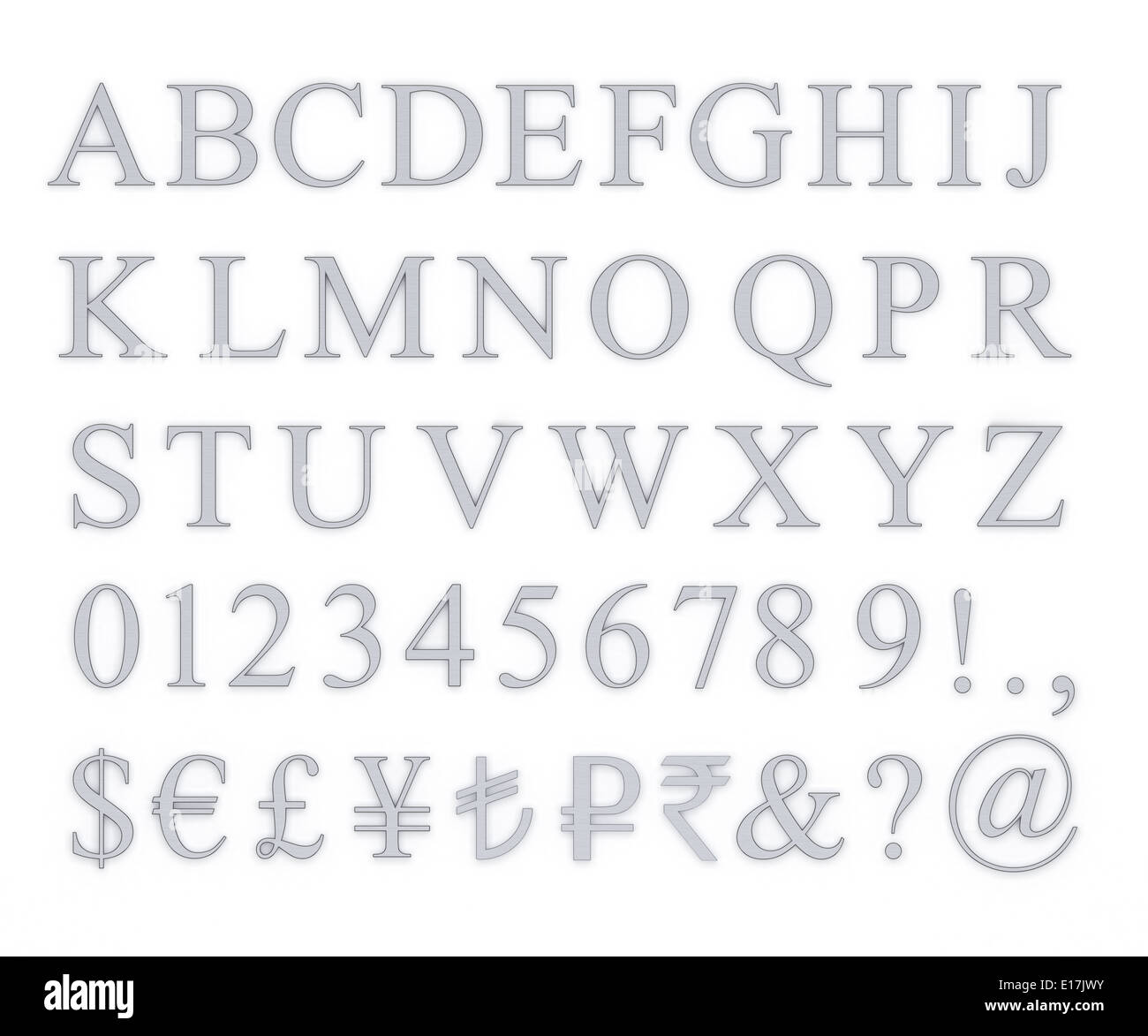 Metallic Letter Set (isolated with clipping path Stock Photo - Alamy