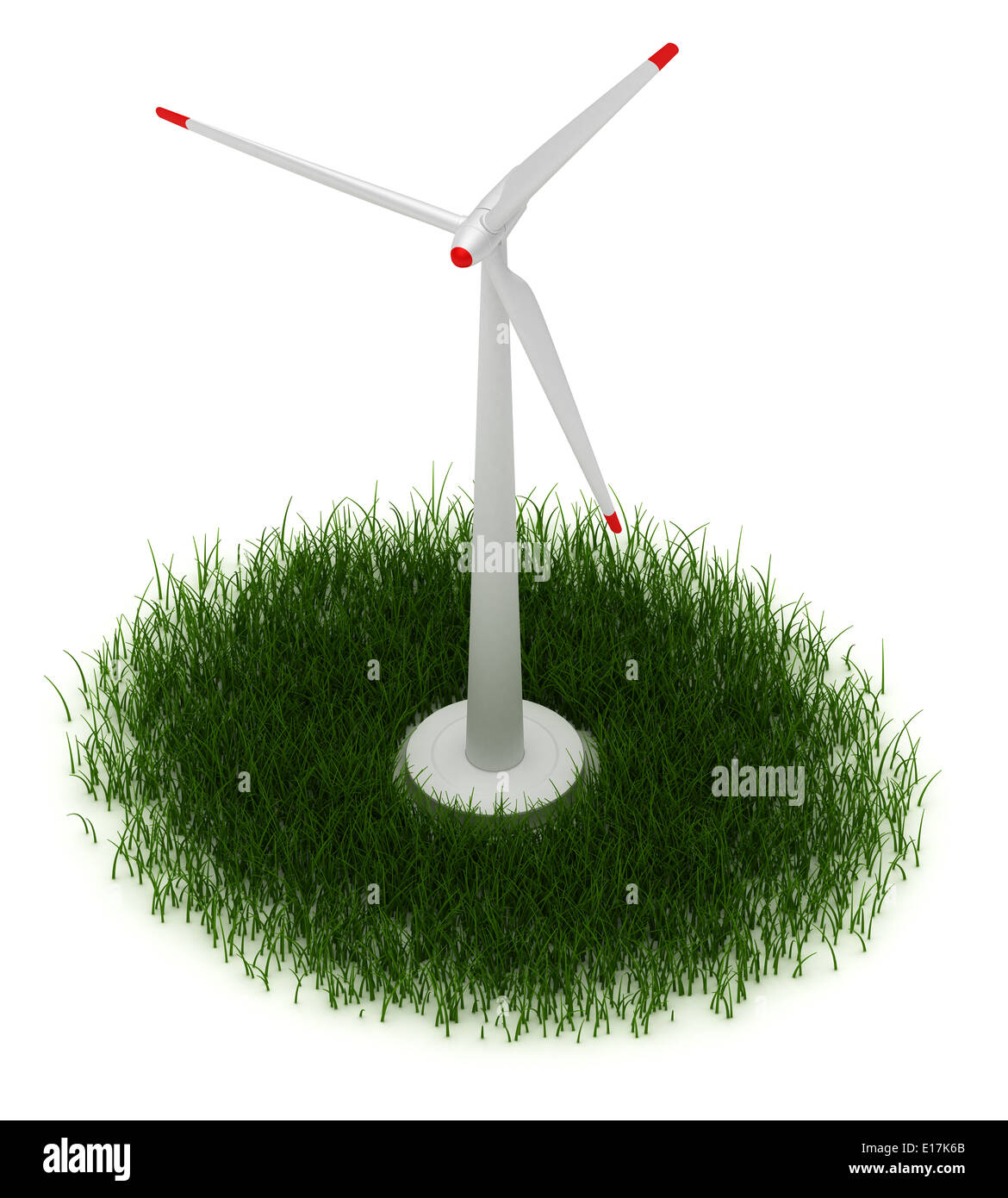 Wind turbine on green Cut Out Stock Images & Pictures - Alamy