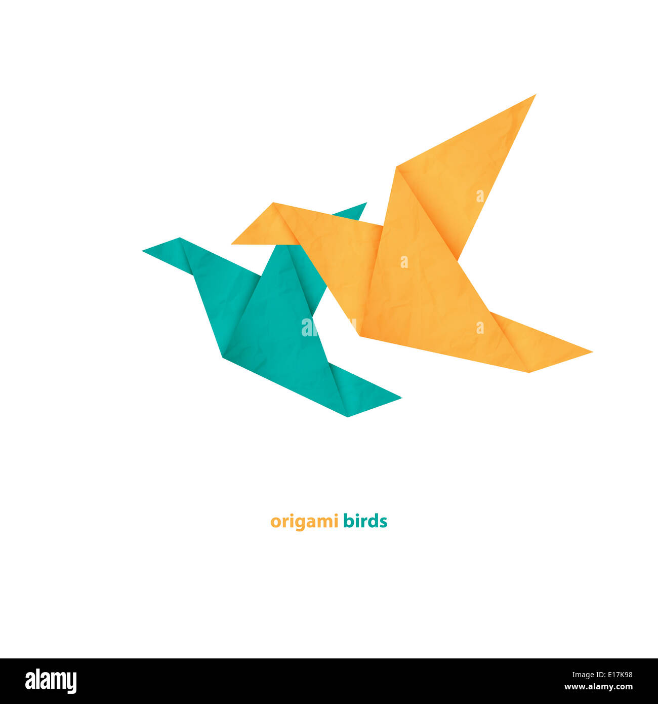 couple of origami birds icons isolated on white background Stock Photo ...