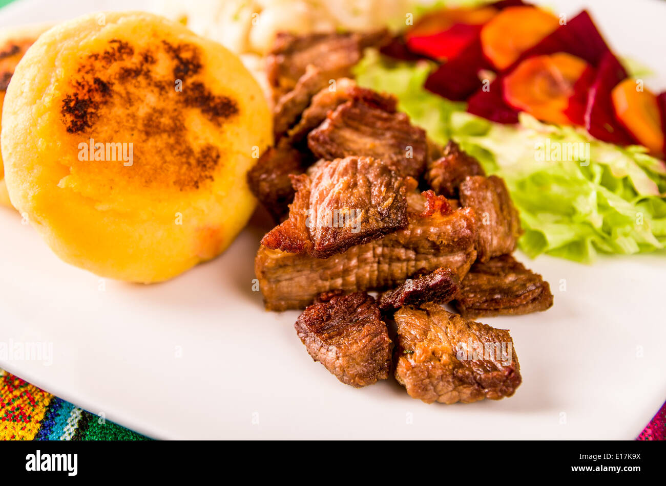 fritada, fried pork, traditional ecuatorian dish Stock Photo - Alamy