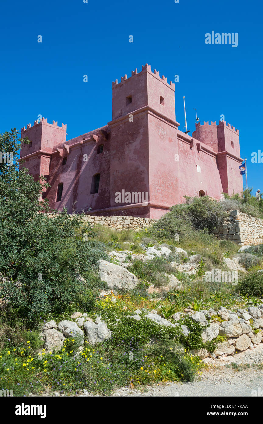 Red Tower, Marfa ridge, Mellieha, Malta, Europe Stock Photo - Alamy