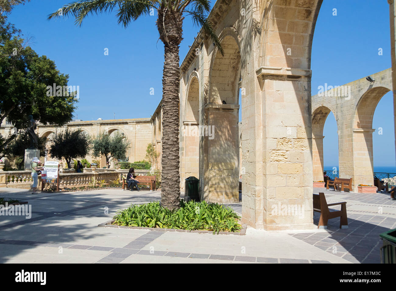 Valetta Grand Harbour from Upper Barraka gardens, Malta, Europe Stock ...
