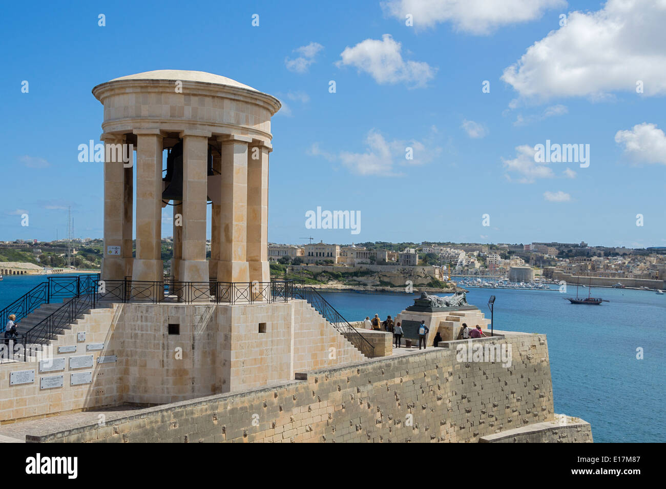 Valetta grand harbour area WW2 war memorial Malta Stock Photo - Alamy