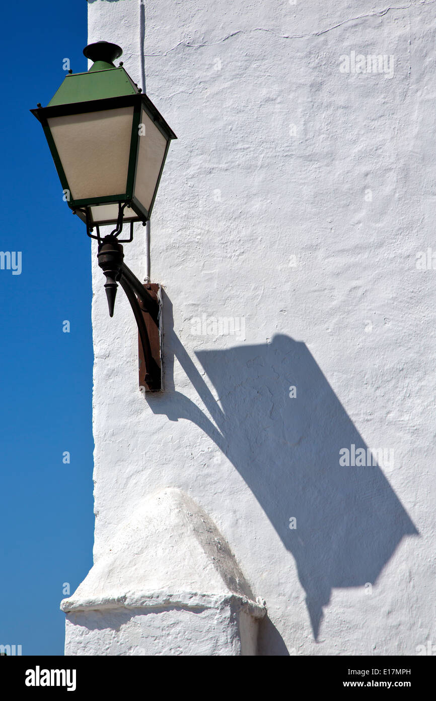 street lamp a bulb in the blue sky wall arrecife teguise lanzarote ...
