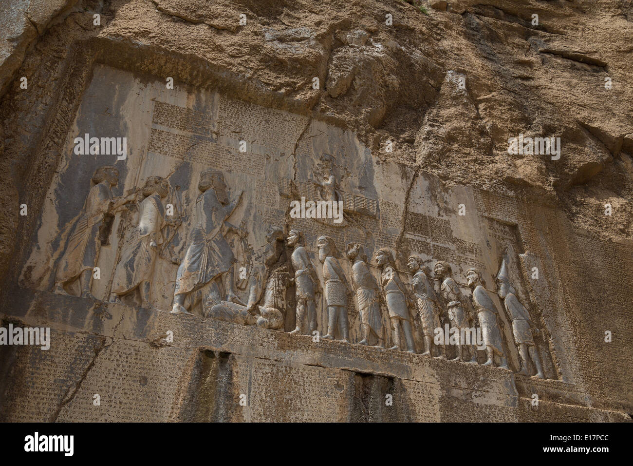 Details of the UNESCO listed carvings of Darius at Bisotun, Iran Stock ...