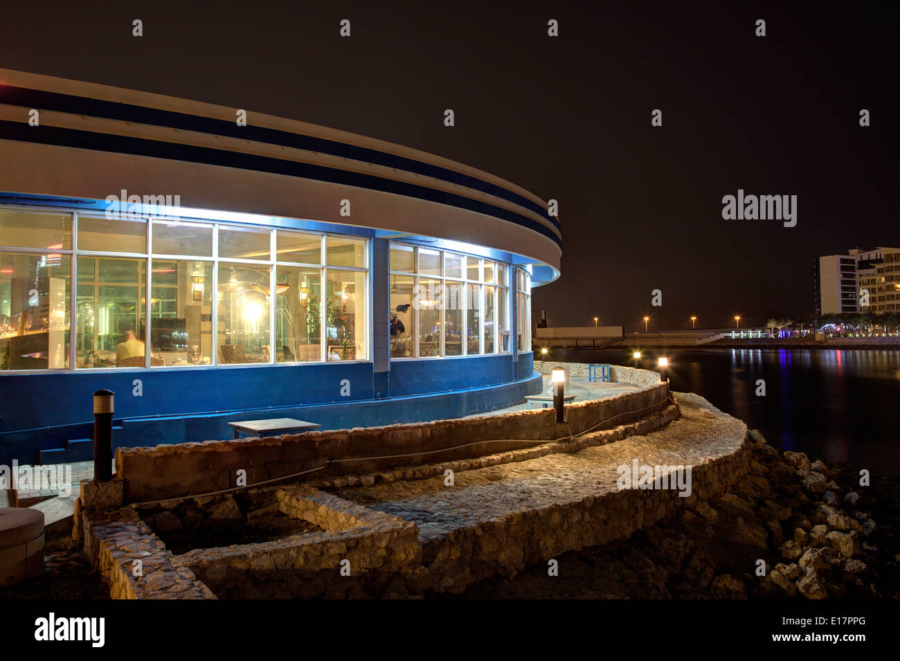 Cafe at the corniche of Manama, Bahrain, Middle East Stock Photo - Alamy