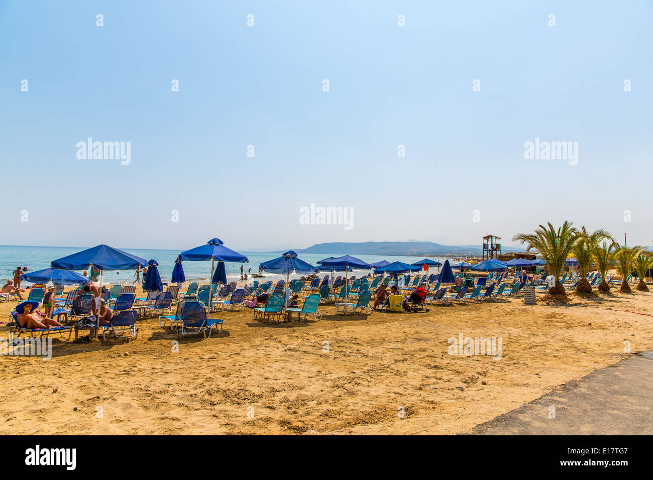 Beach in village Kavros in Crete island, Greece. Magical turquoise ...