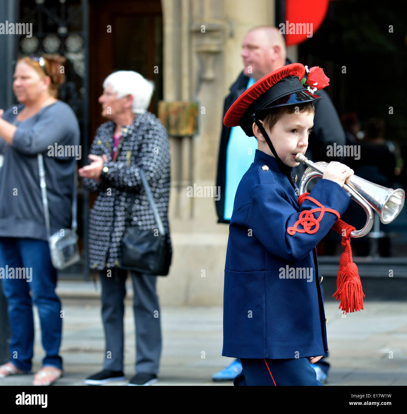 Manchester, UK 26th May 2014 A young trumpeter is among the Boys ...