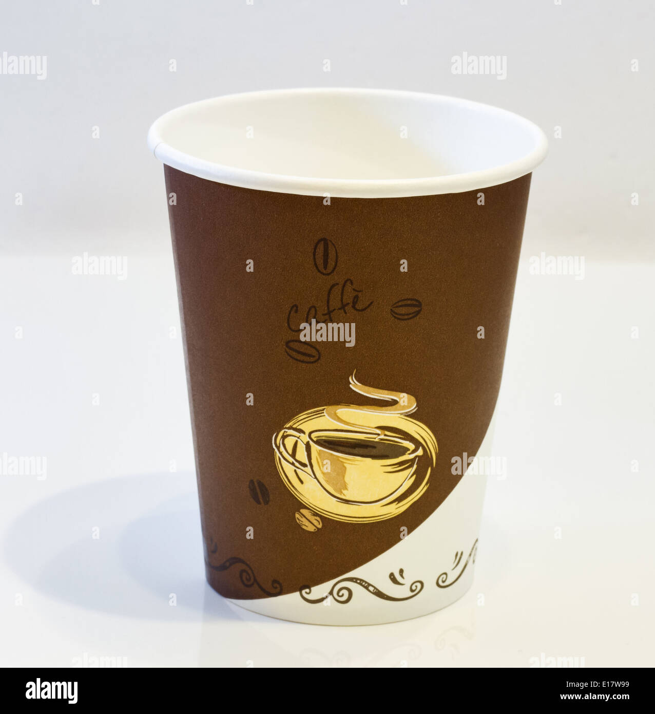 Beautiful cardboard disposable cup for coffee and other Stock Photo - Alamy