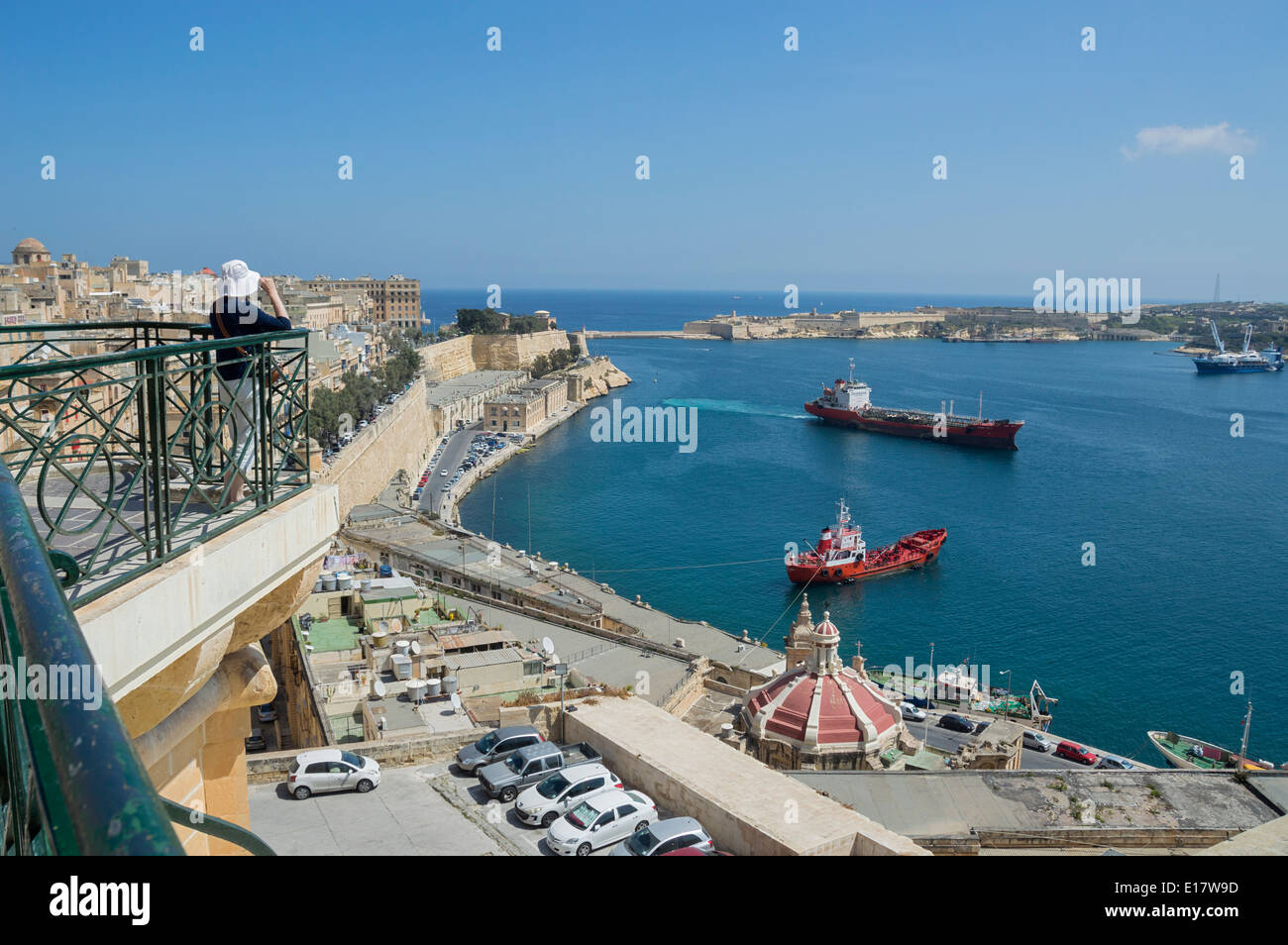Valetta Grand Harbour from Upper Barraka gardens, Malta, Europe Stock ...