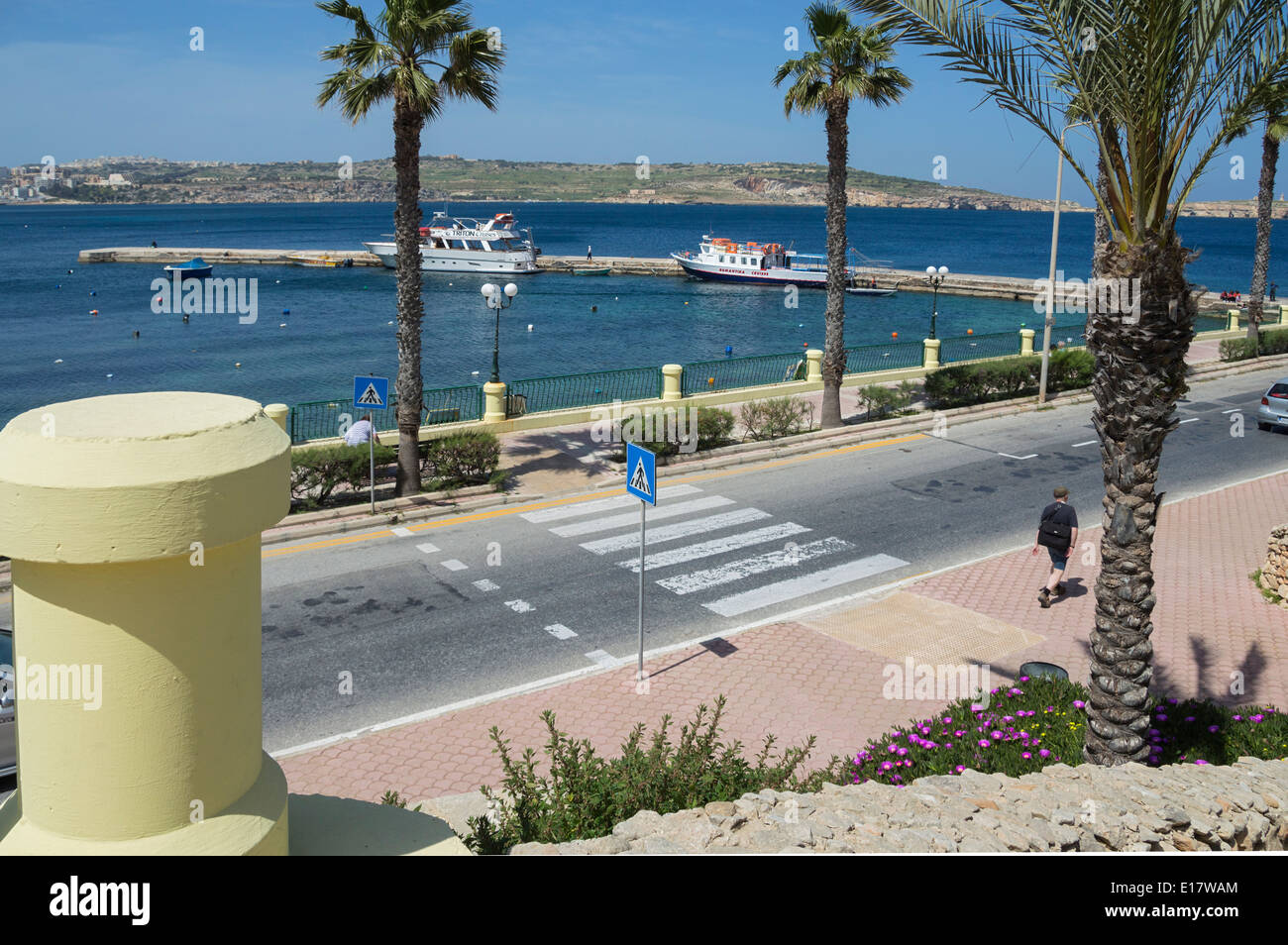 Bugibba, St Paul's bay, sea front, northern Malta, Europe Stock Photo ...