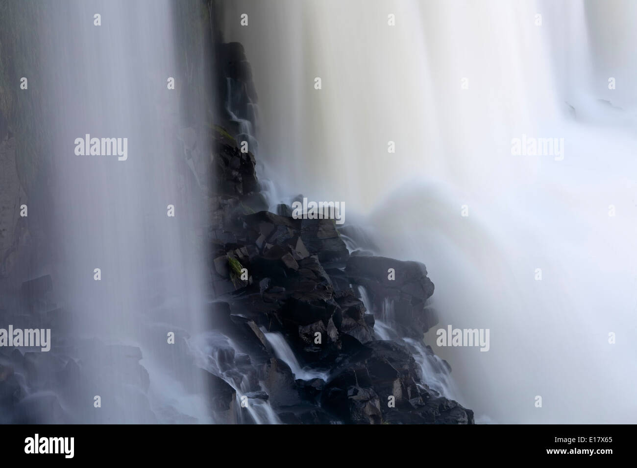 Detail of Floriano Falls and rocks, Iguazu National Park, Brazil Stock ...