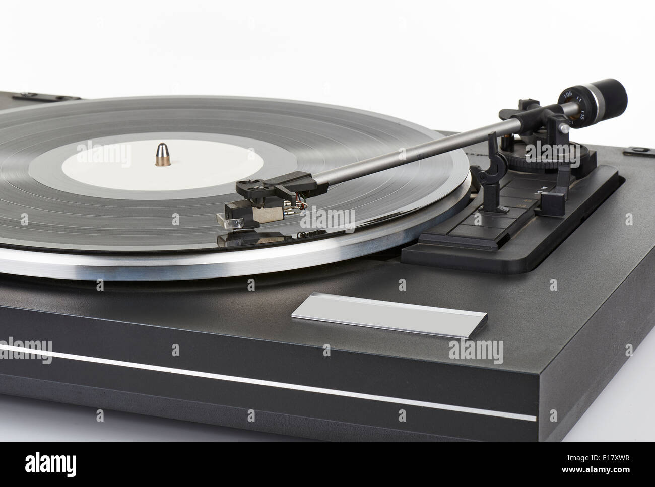 vinyl player arm on white background Stock Photo - Alamy