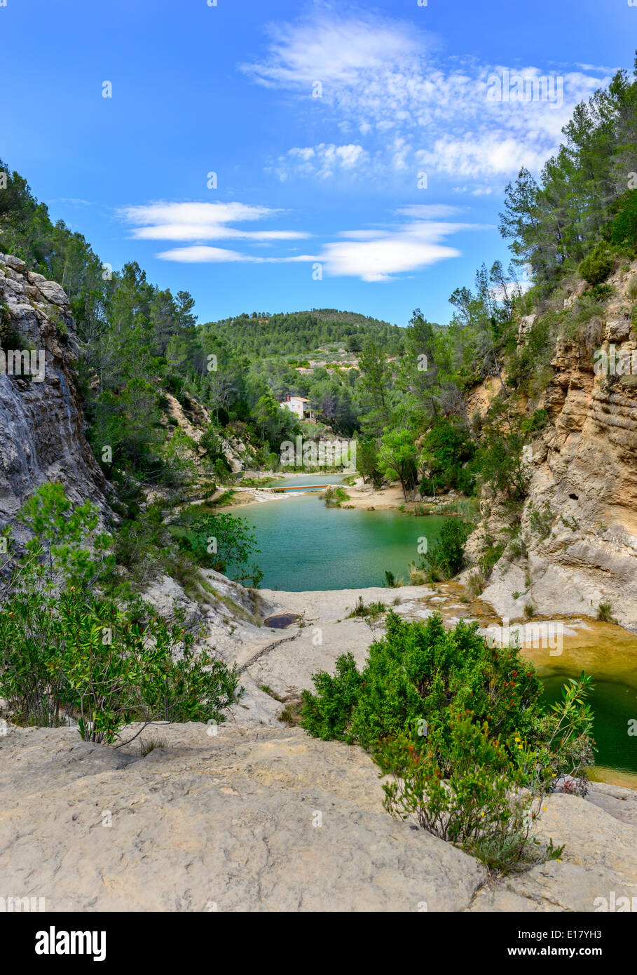 Los Charcos River and Waterfall, near Ontinyent Valencia Province Spain ...