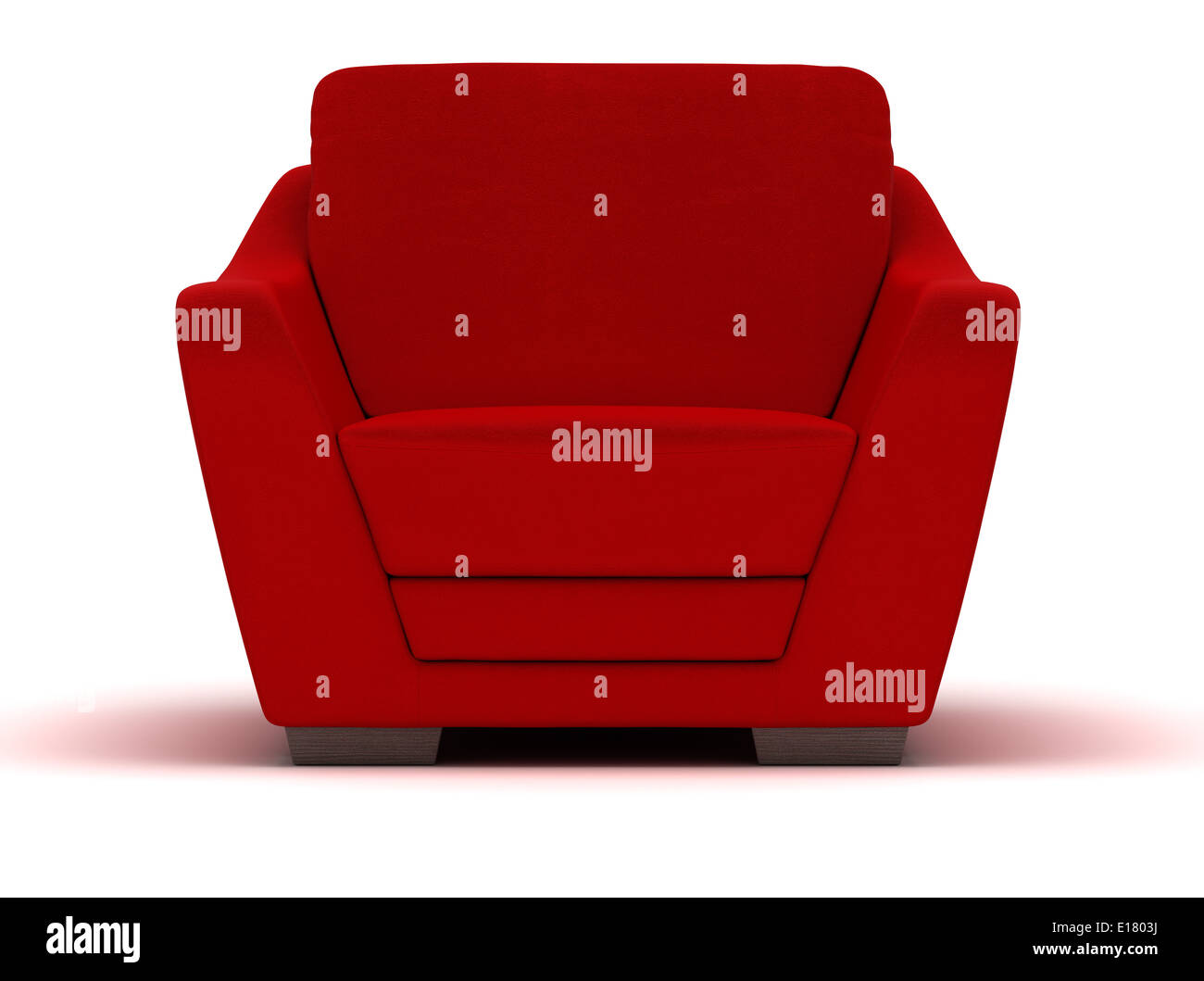Red Leather Armchair Stock Photo - Alamy