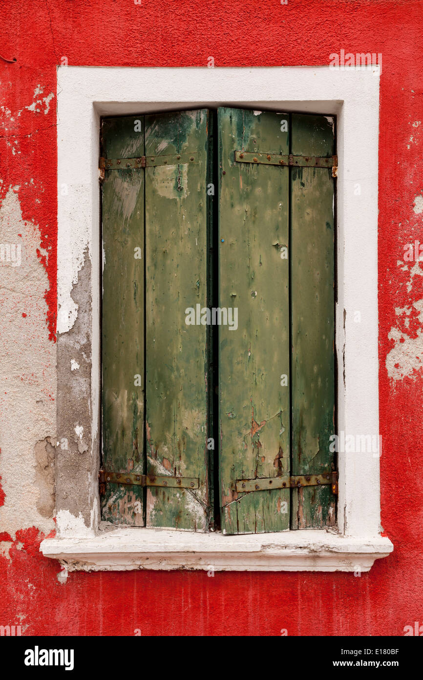 An old colored window on Burano Stock Photo - Alamy