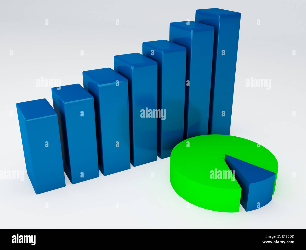 business graph 3d illustration. isolated white Stock Photo - Alamy