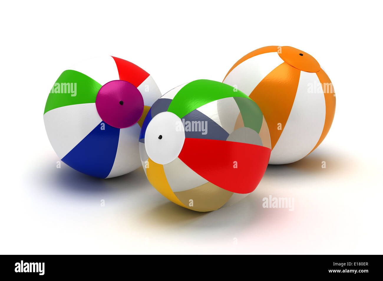 Three Beach Balls Stock Photo - Alamy