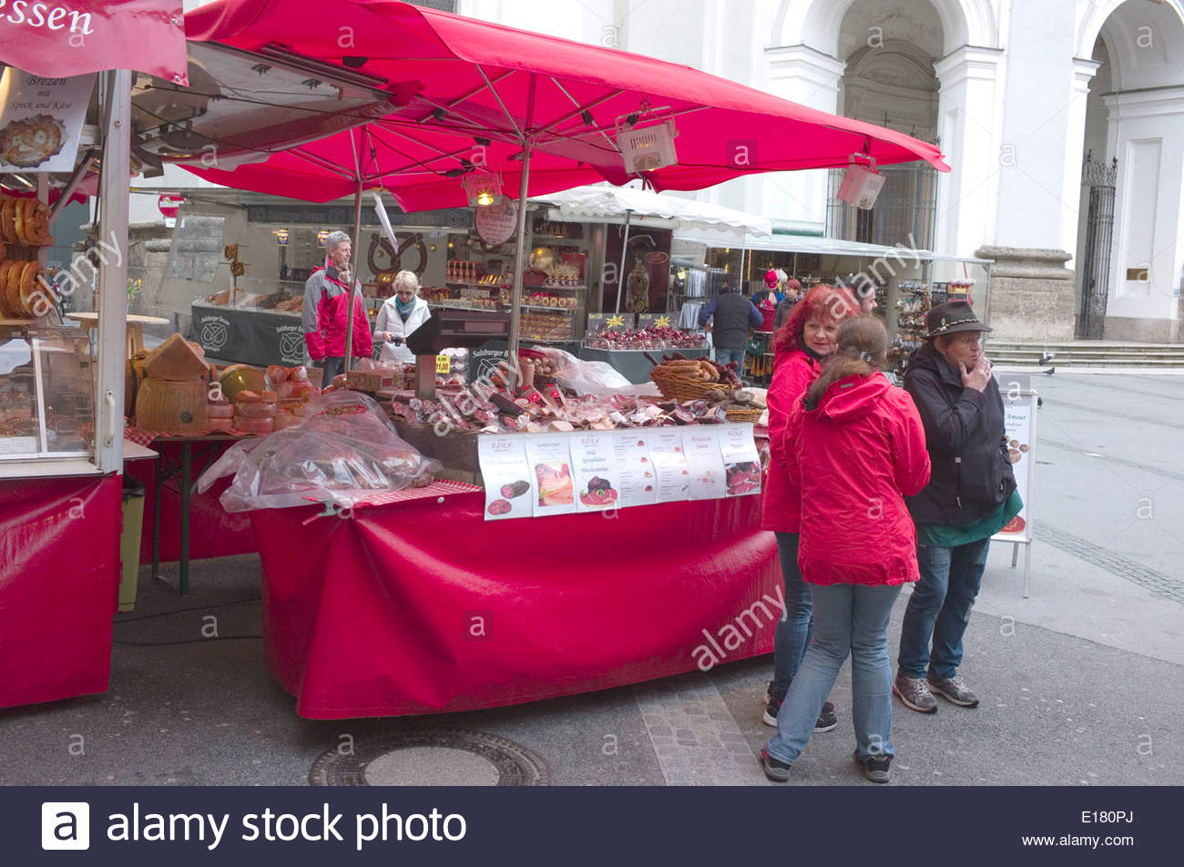 Market Stall With Different Kinds Of Sausages High Resolution Stock ...
