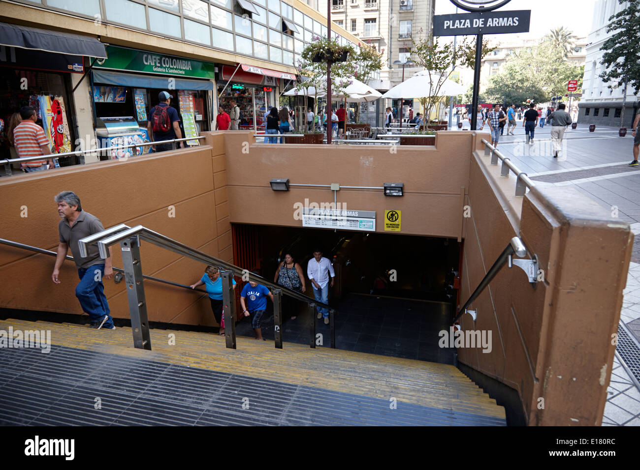 plaza de armas metro station entrance Santiago Chile Stock Photo - Alamy