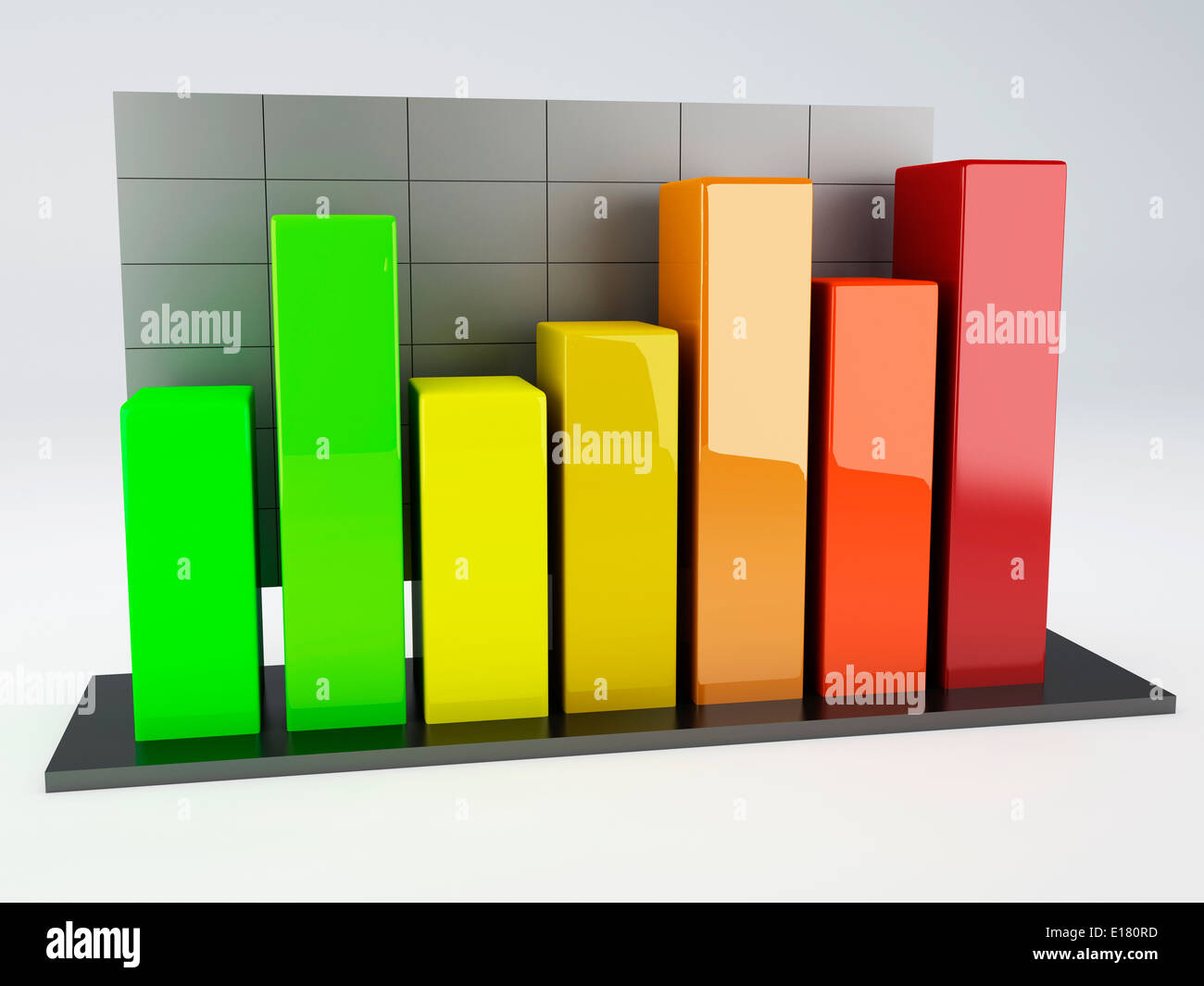 business graph 3d illustration. isolated white Stock Photo - Alamy