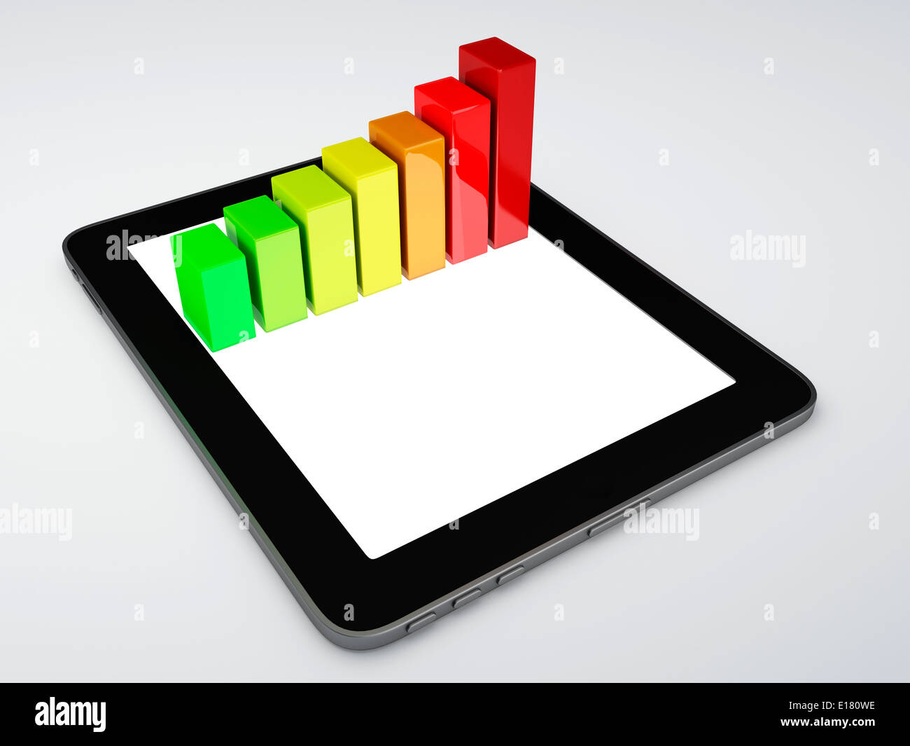business graph on the screen 3d illustration. isolated white Stock ...